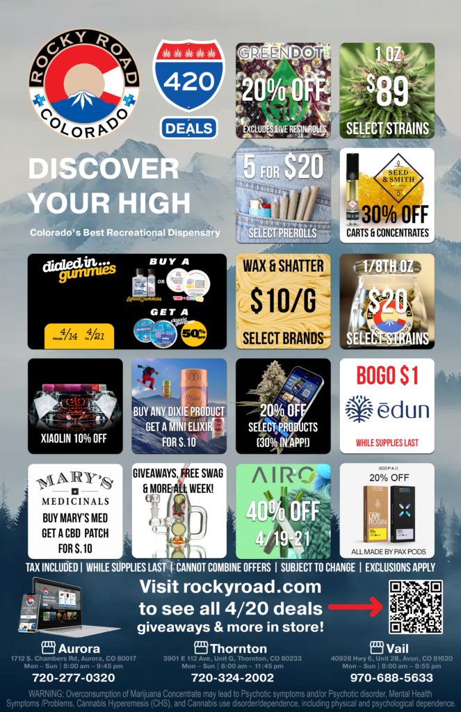 420 SPECIALS at Rocky Road Dispensary CO
