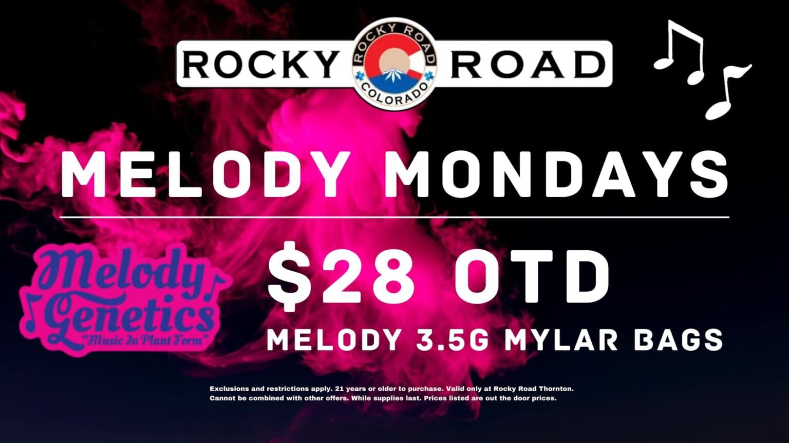 Melody Mondays at Rocky Road Thornton! at Rocky Road Dispensary CO